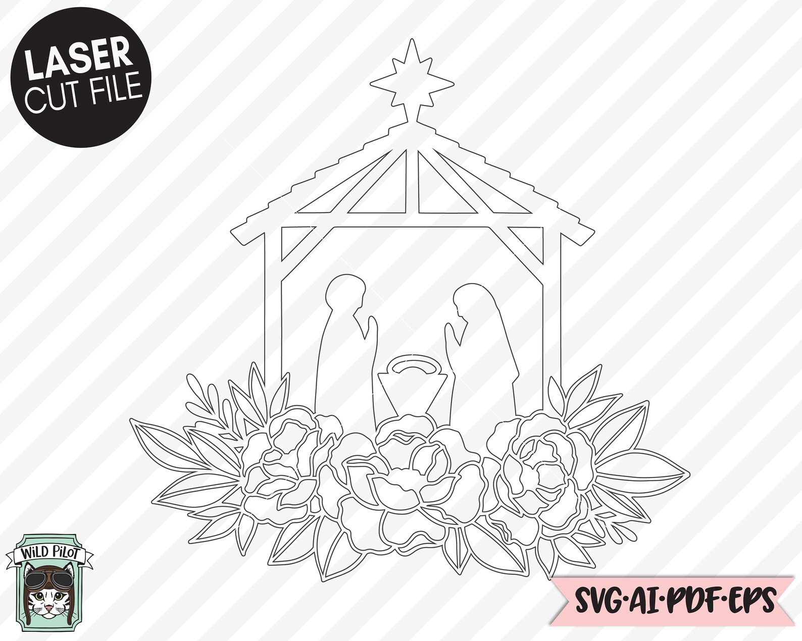 Christmas Laser Cut File SVG Nativity Laser File Nativity - Etsy