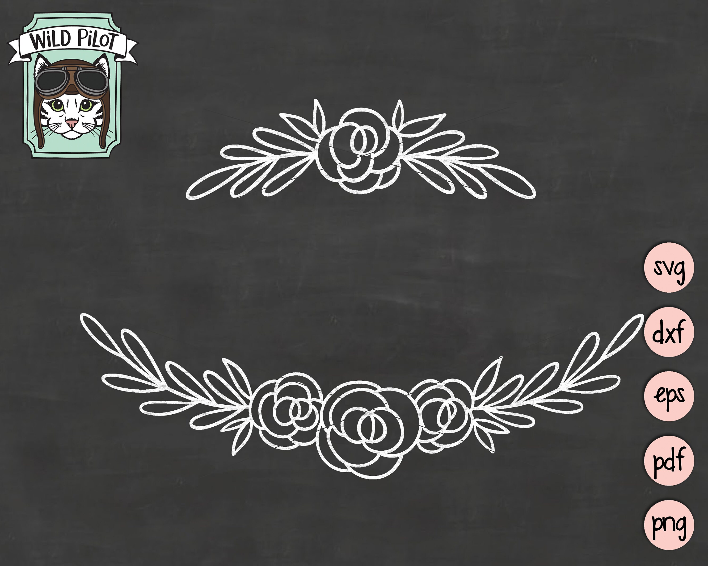 Flowers SVG File, Flower Border SVG, Flower Cut File, Line Divider Svg ...