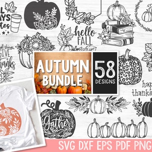 Fall SVG File Bundle, Autumn Svg Bundle, Thanksgiving Svg Bundle ...
