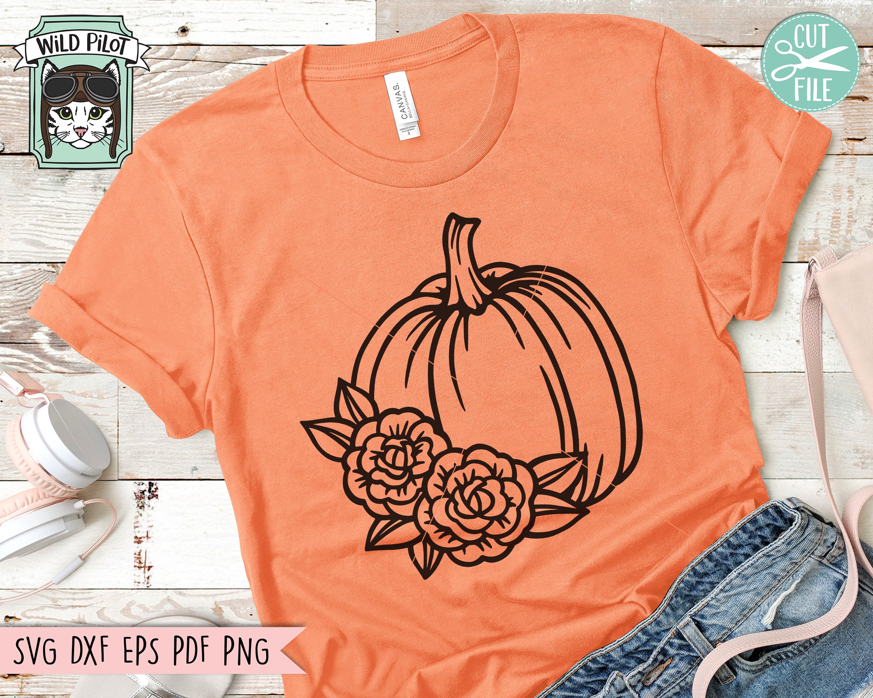 Floral Pumpkin SVG file Flower Pumpkin svg Pumpkin cut file | Etsy