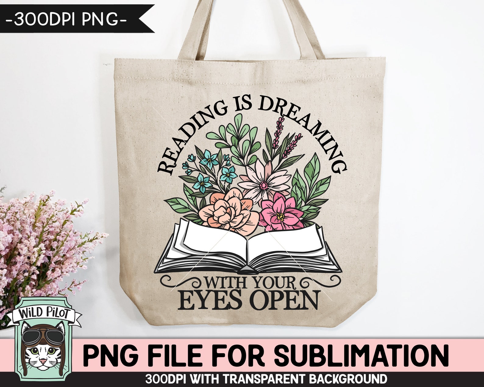Book Lover SUBLIMATION Design PNG File Reading is Dreaming - Etsy