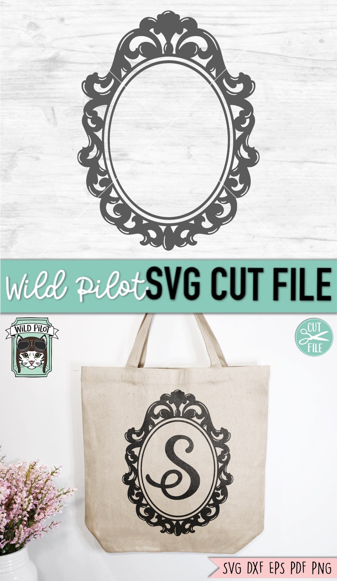 Monogram Frame SVG Decorative Frame Svg File Ornate Frame - Etsy