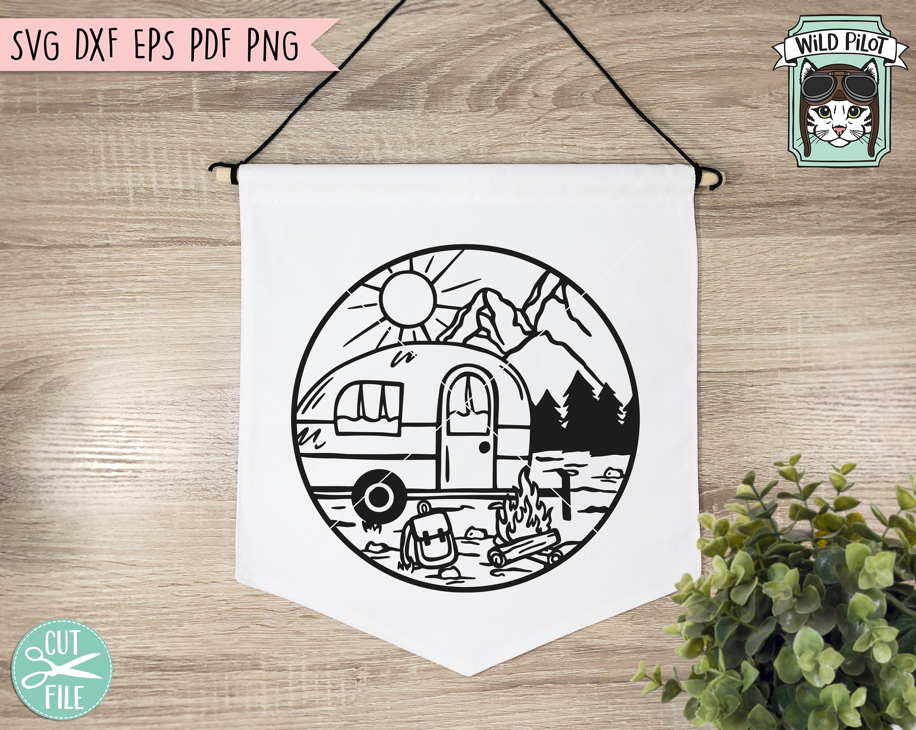 Camper SVG File Camper Cut File Camping Svg Camping Scene - Etsy