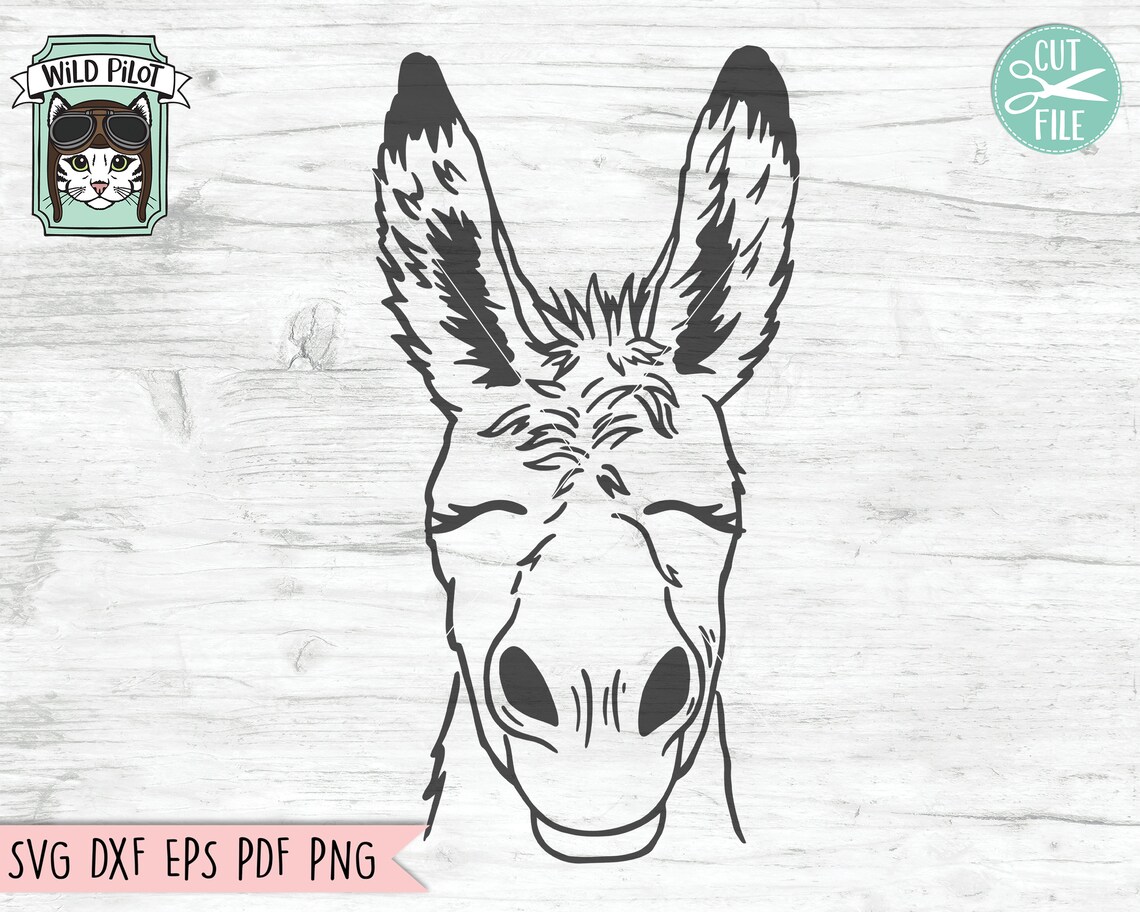 Donkey SVG File, Donkey Cut File, Donkey Vector, Farm Animals Svg ...
