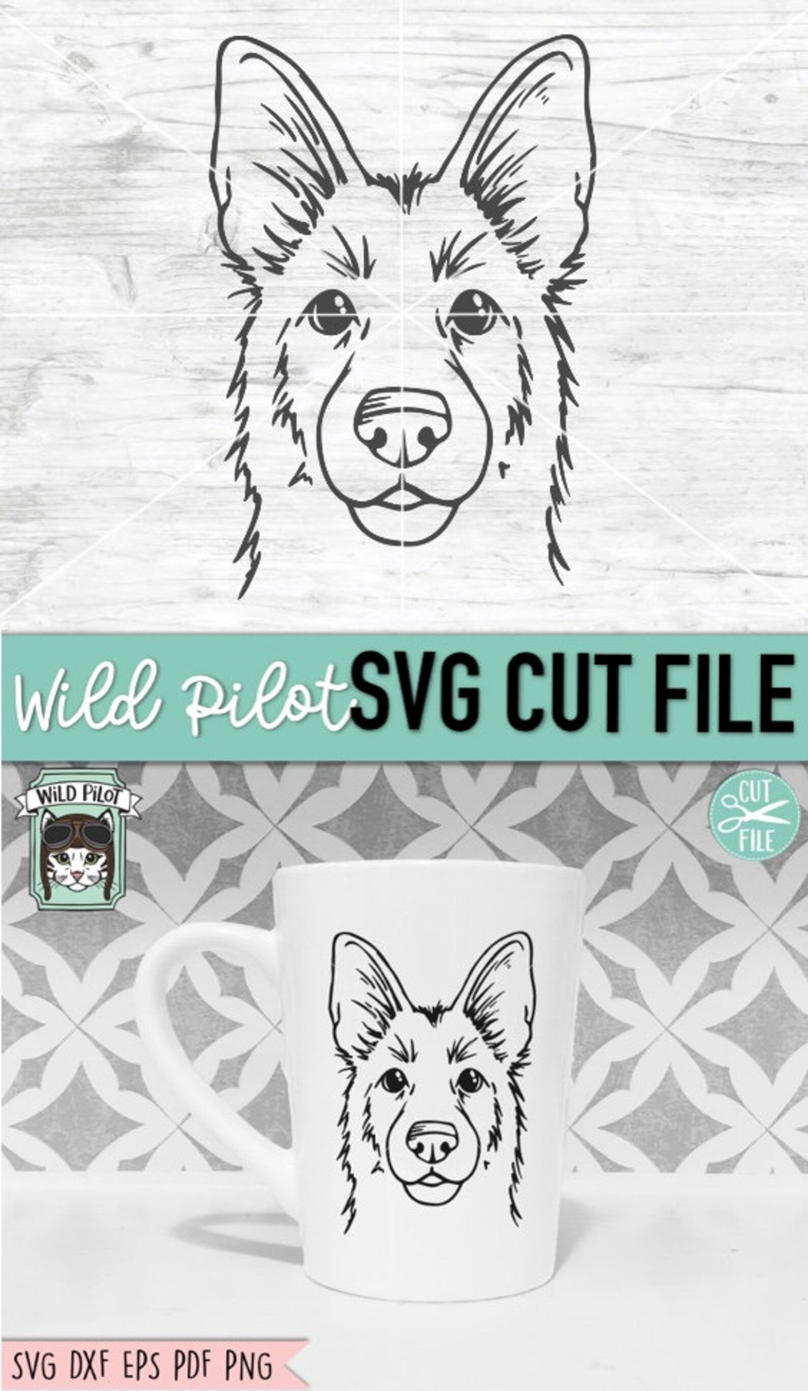 German Shepherd Svg File Dog Svg File German Shepherd Cut - Etsy