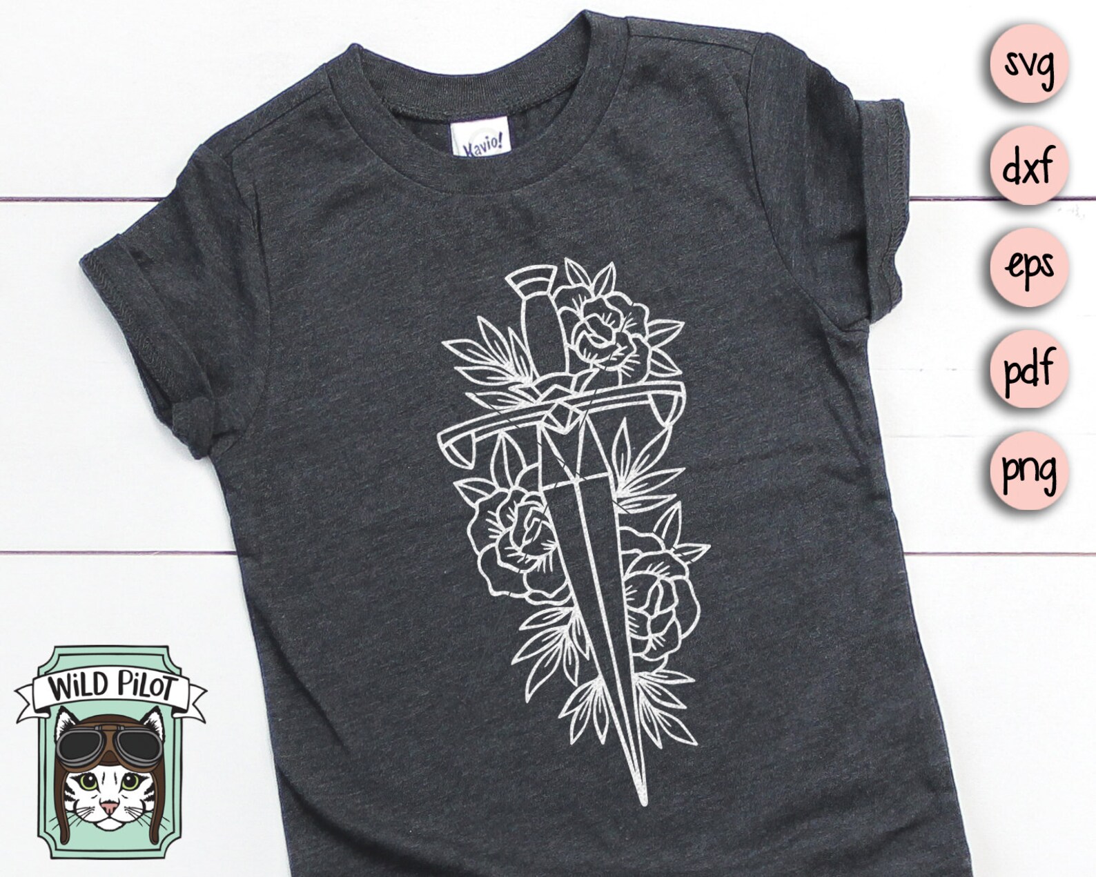 Sword svg Flower Sword svg file Floral Sword cut file Knife | Etsy