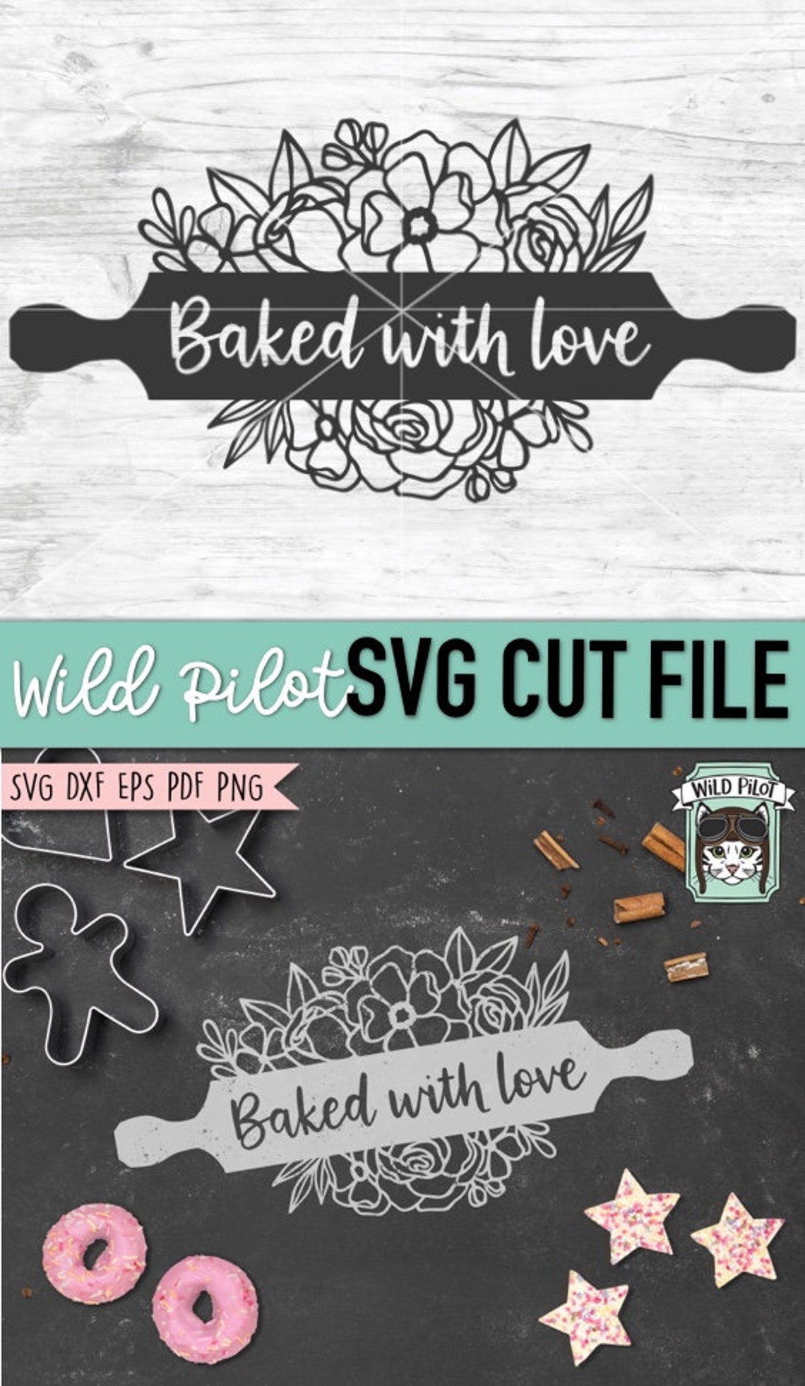 Baking SVG, Rolling Pin SVG, Bakery Svg File, Baking Cut File, Baked ...