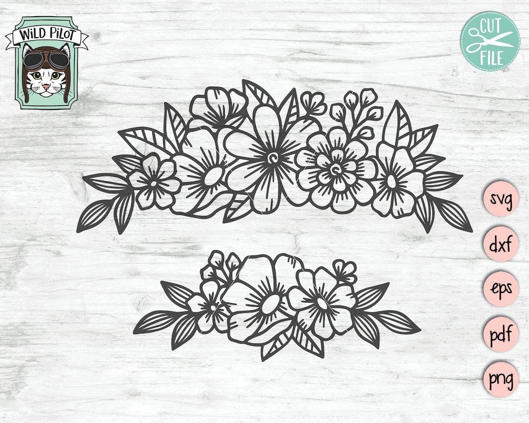 Flower SVG Files, Flower Border SVG, Floral SVG Files, Flower Cut File ...