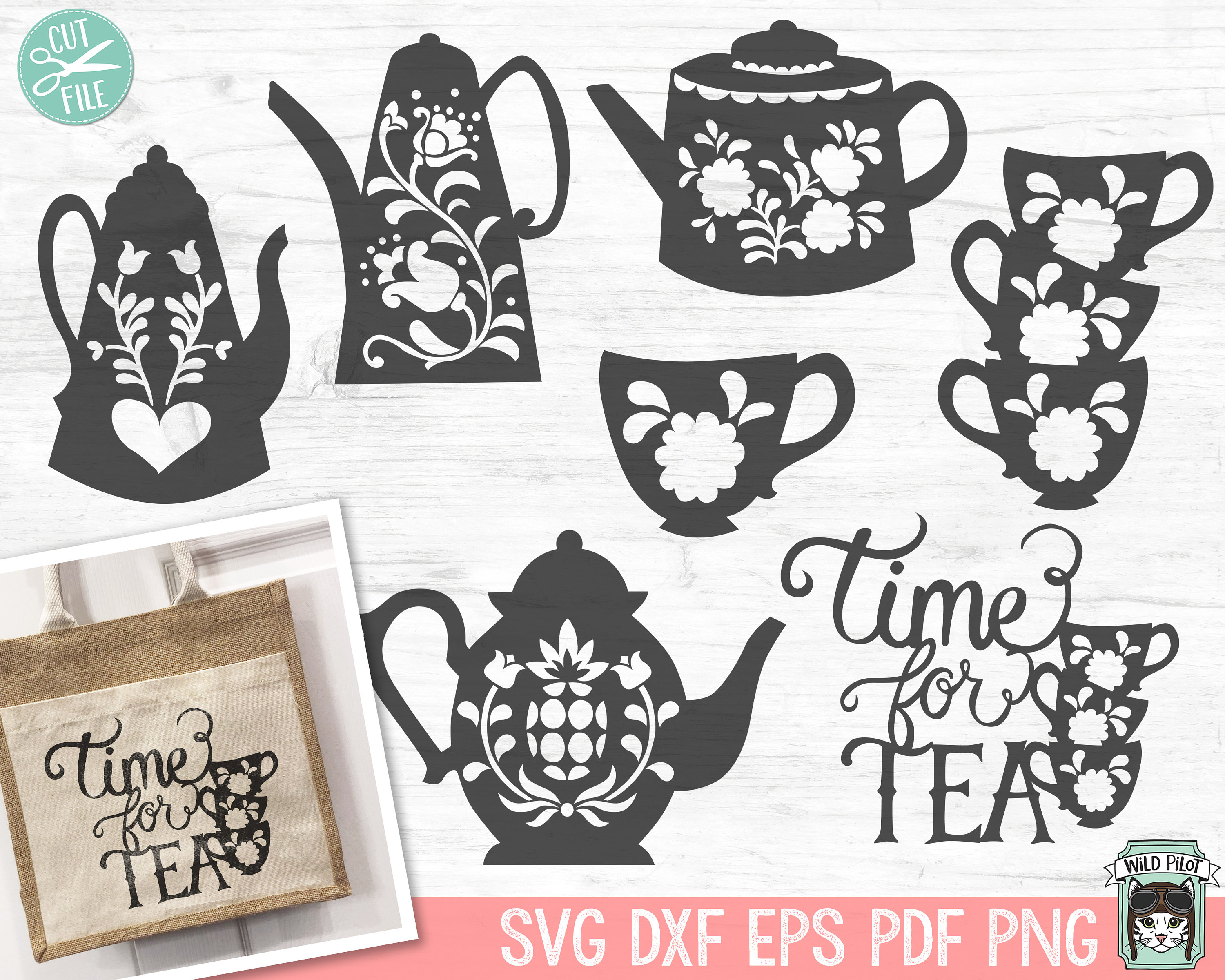 Tea Party SVG Teapot SVG Tea Cup Svg Tea Party Cut Files - Etsy