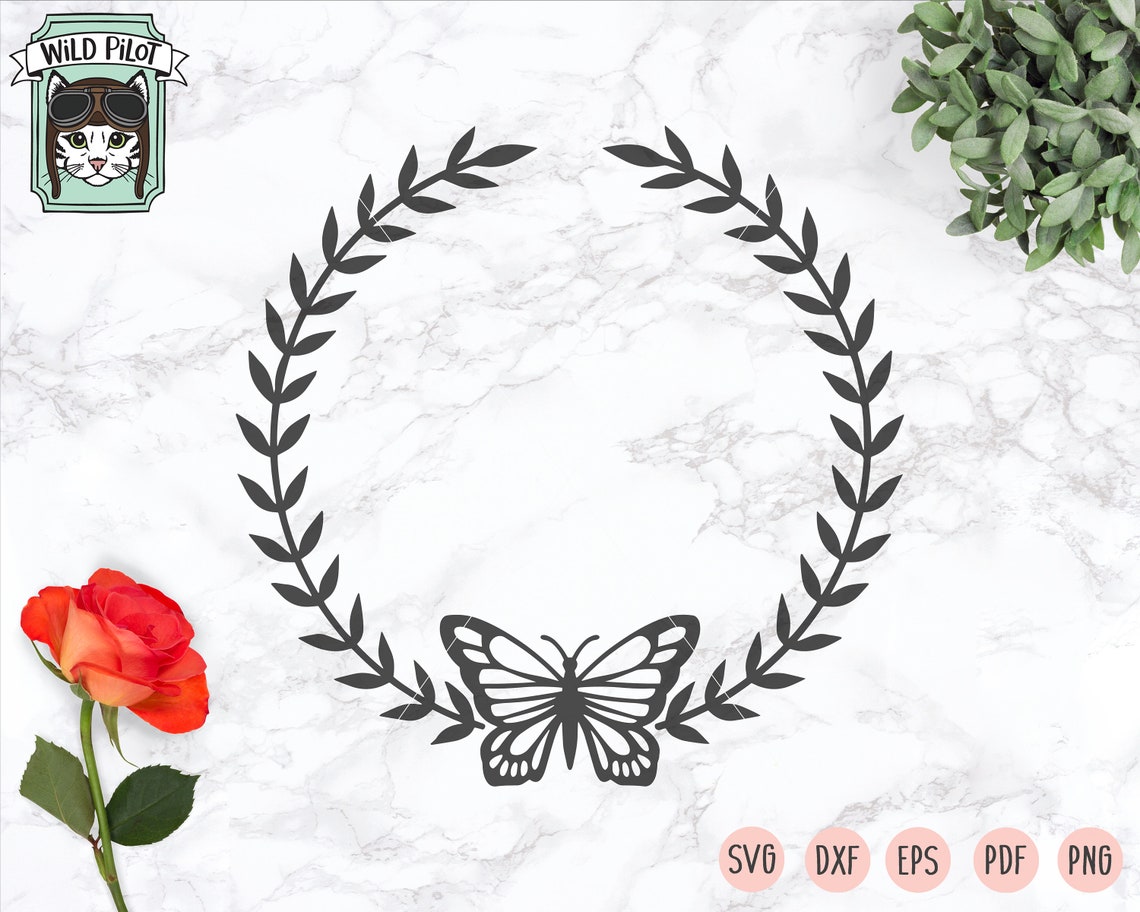 Butterfly SVG File, Butterfly Monogram SVG File, Butterfly Wreath SVG ...
