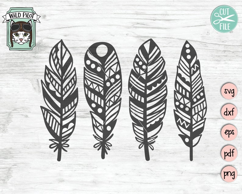 Feathers SVG File Feather Border Boho Feather Cut File - Etsy