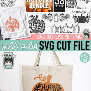 Fall SVG File Bundle, Autumn Svg Bundle, Thanksgiving Svg Bundle ...