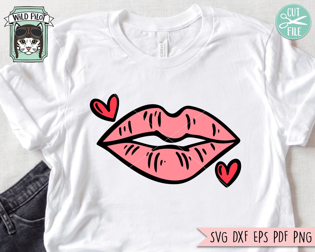 Lips SVG File, Valentines Day SVG File, Lips Cut File, Valentines Cut ...