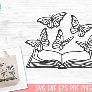 Book SVG, Reading SVG, Butterfly Svg, Butterflies Svg, Book Lover SVG ...