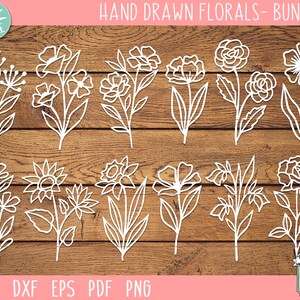 Flower Bundle SVG, Flower Doodles SVG Files, Floral Bundle Svg, Flower ...