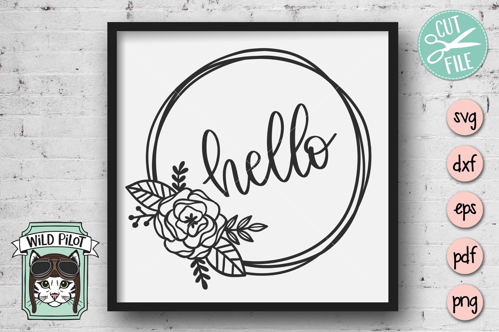 Hello SVG File Flower Wreath Svg Circle Wreath Clipart - Etsy New Zealand