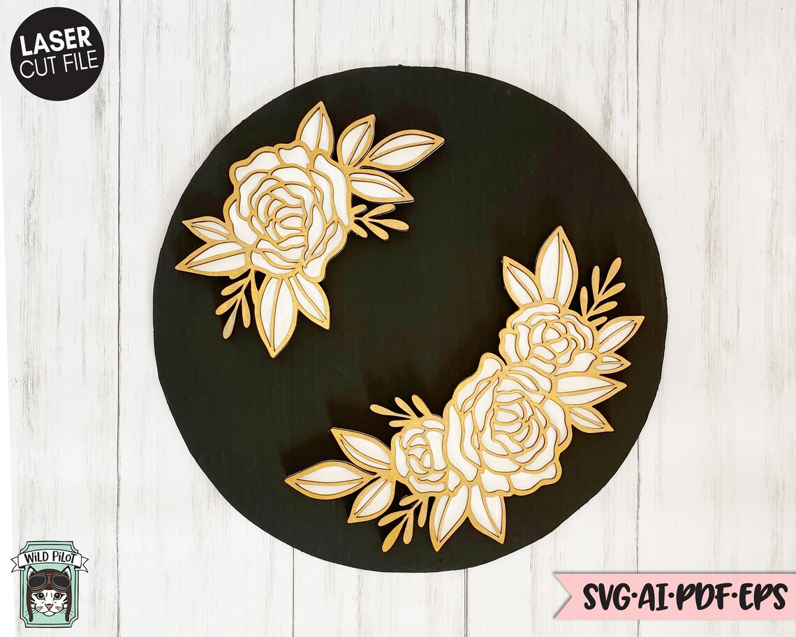 Flower LASER Cut File SVG, Floral LASER File, Laser Svg Files, Layered ...