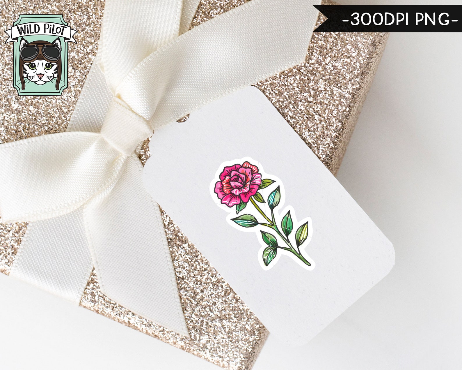 PRINTABLE Flower Sticker Files PNG File Watercolor Flower | Etsy