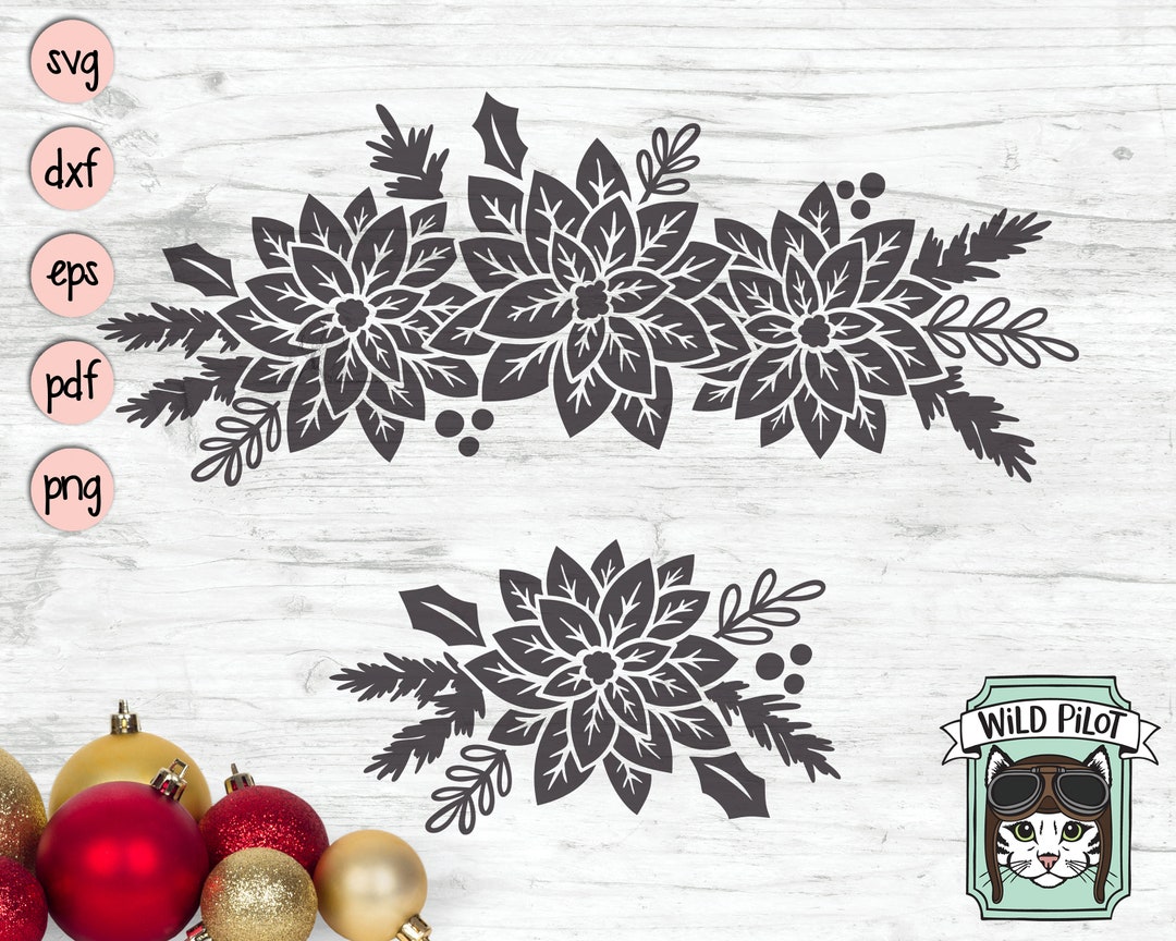 Poinsettia SVG File, Poinsettia Cut File, Christmas Svg, Christmas ...