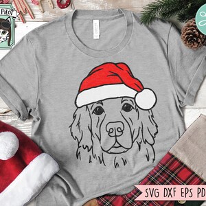 Dog Santa Hat Svg File, Christmas Dog Svg, Golden Retriever Svg ...
