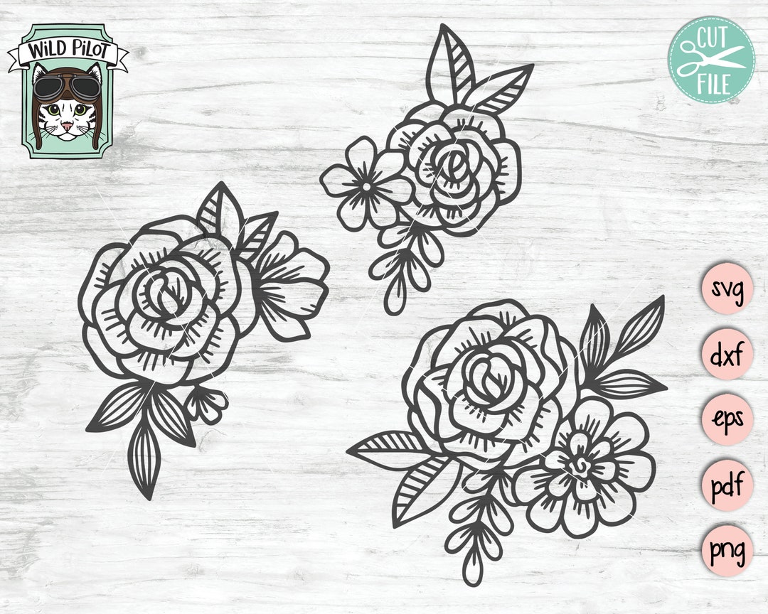 Flower SVG Files, Floral SVG Files, Flower Cut File, Flower Border ...