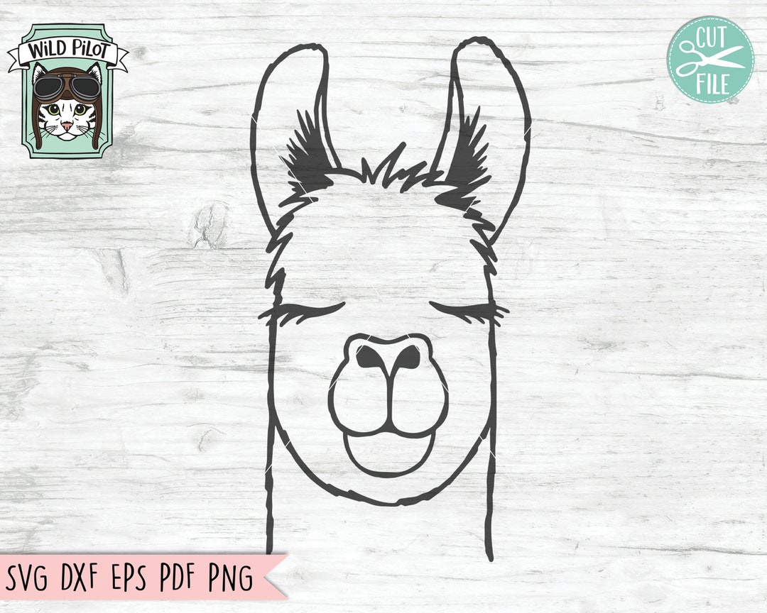 Llama Svg File, Llama Cut File, Animal Face, Cute Llama Svg, Llama Face ...