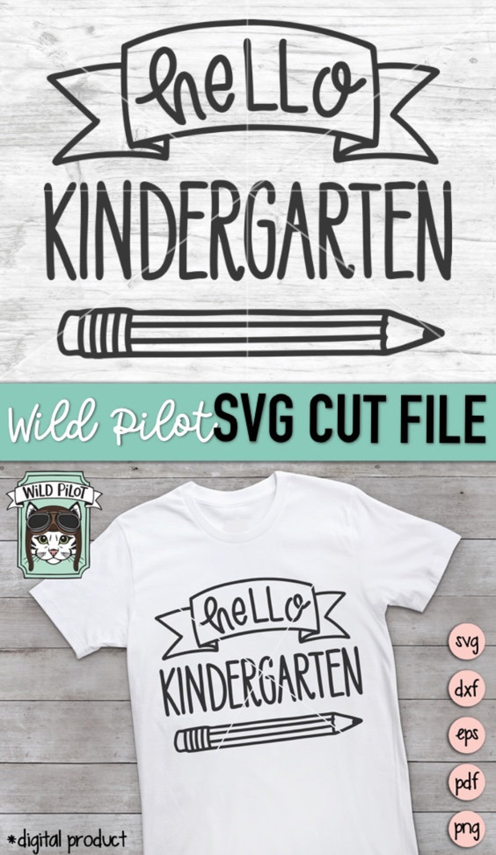 Kindergarten SVG File Hello Kindergarten Svg File First Day - Etsy