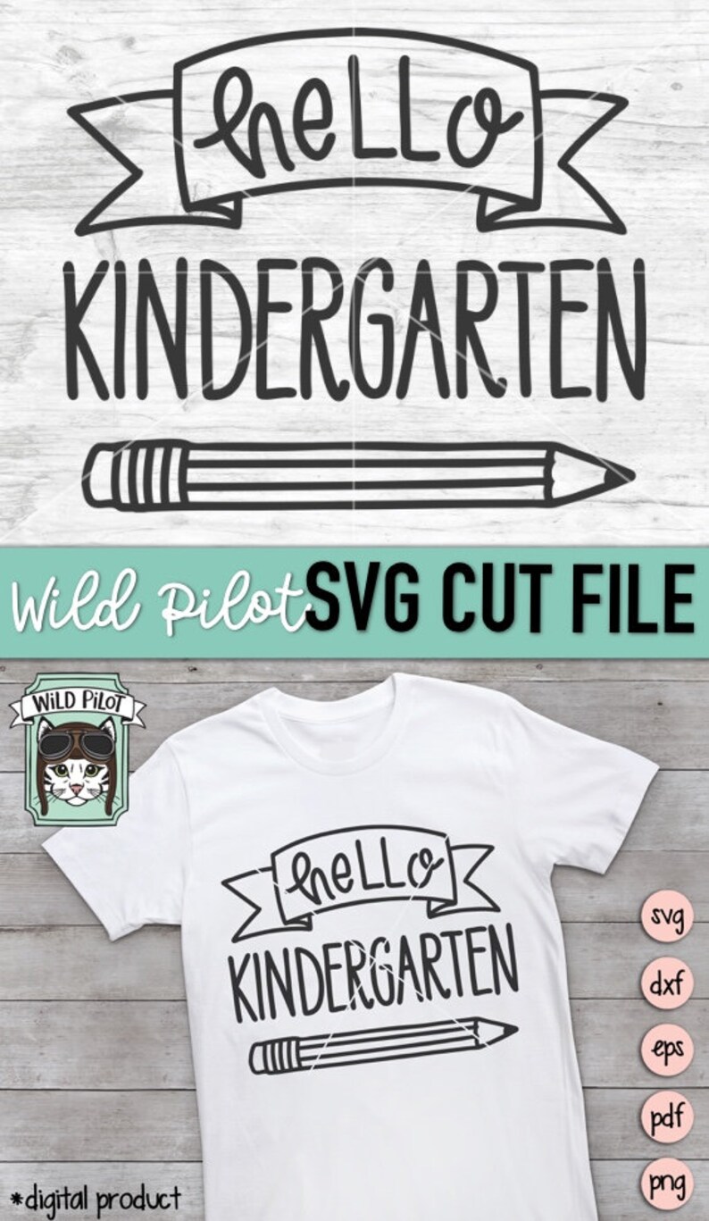 Kindergarten SVG File Hello Kindergarten Svg File First Day - Etsy