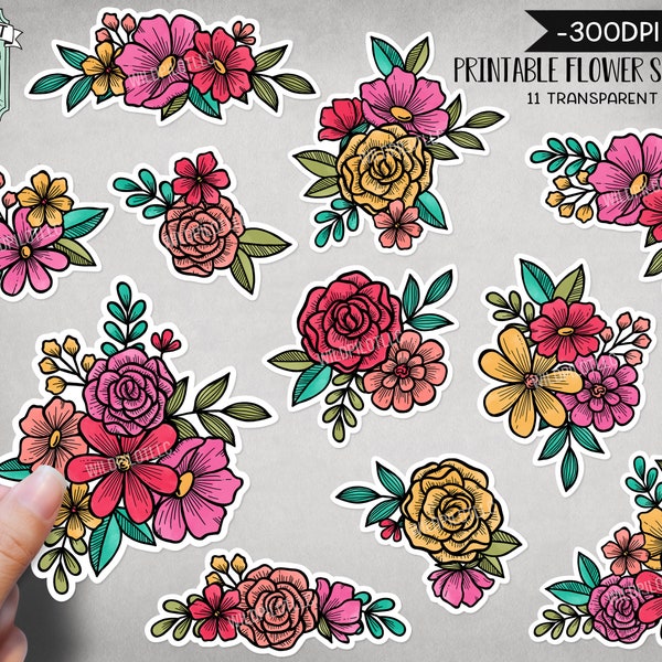 Flower Stickers - Etsy