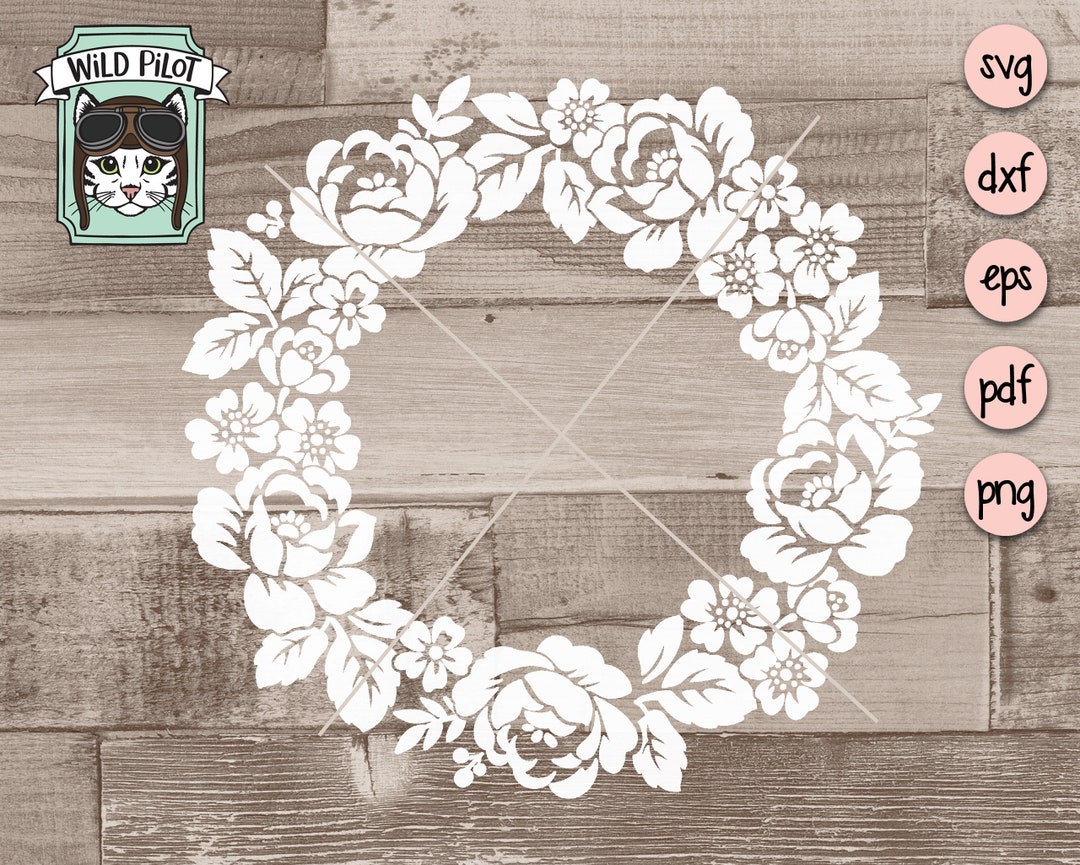Wreath SVG File, Flower Wreath SVG File, Wreath Cut File, Floral Svg ...