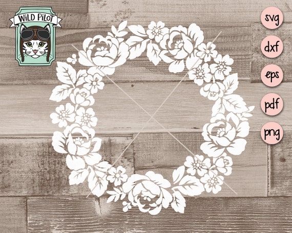 Wreath SVG File Flower Wreath SVG File Wreath Cut File - Etsy Canada