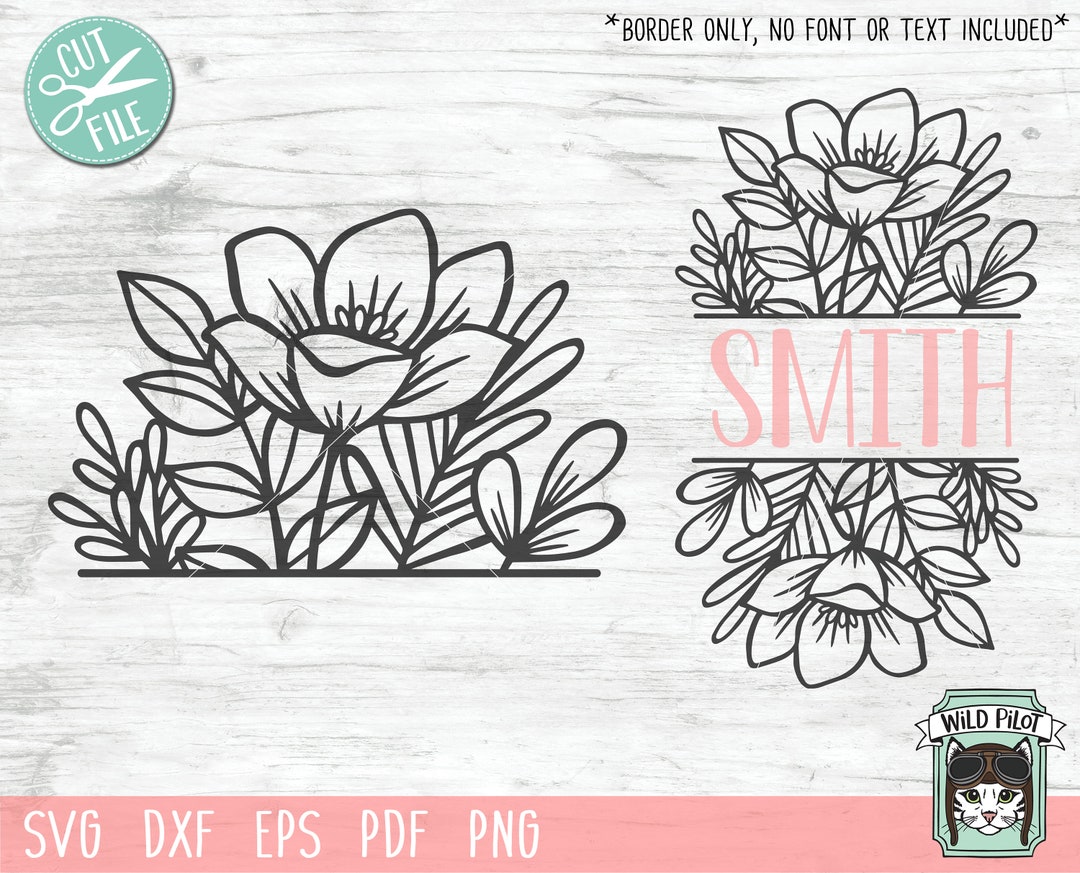Flower Border SVG, Flower Monogram Svg, Floral Monogram SVG, Floral ...