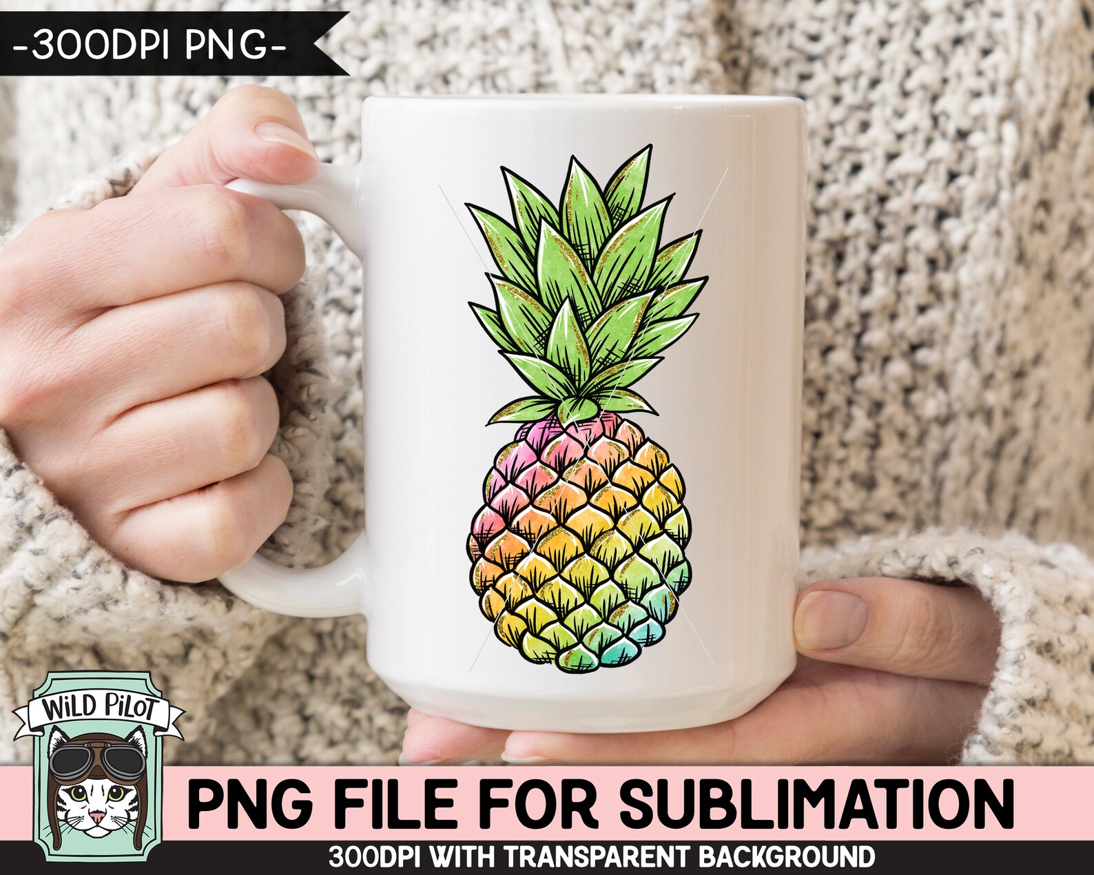 Pineapple SUBLIMATION Designs Png, Rainbow Pineapple Sublimation Png ...