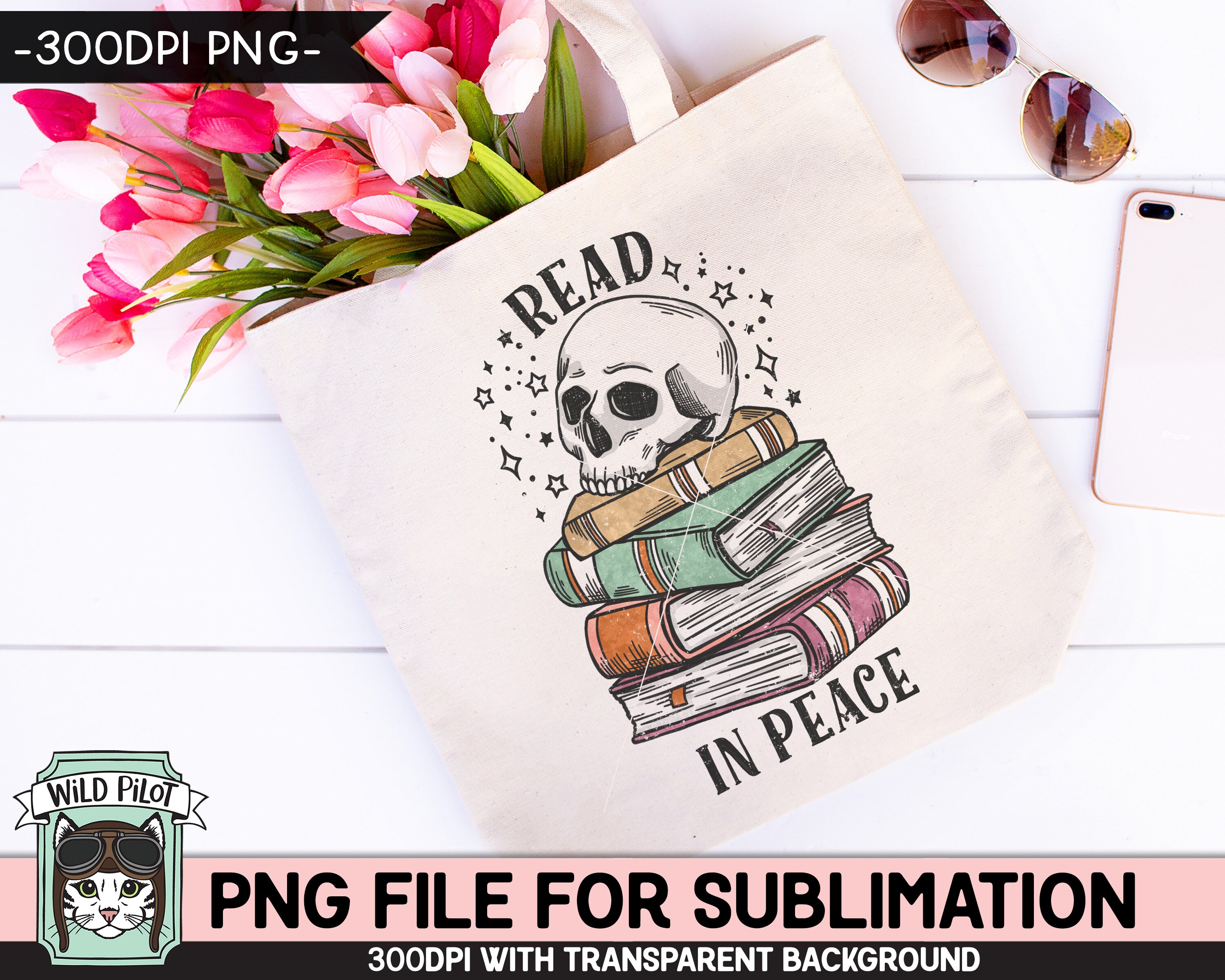 Book Lover SUBLIMATION Design PNG File Read in Peace - Etsy