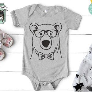 Bear Svg File, Bear With Glasses Bowtie Svg, Bear Cut File, Animal Face ...