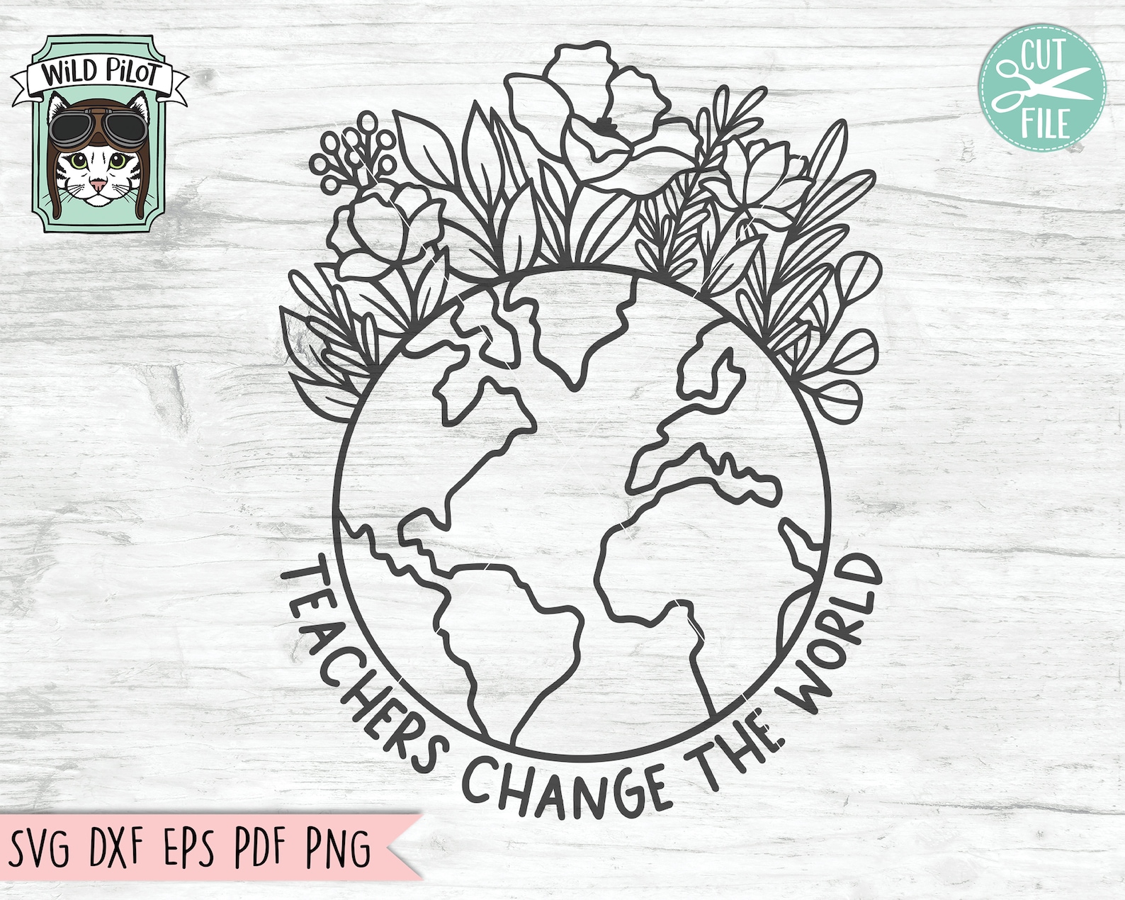 Teachers Change the World Svg Love Earth SVG File Floral - Etsy