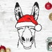 Donkey Santa Hat Svg File, Donkey With Hat Svg, Christmas Svg File ...