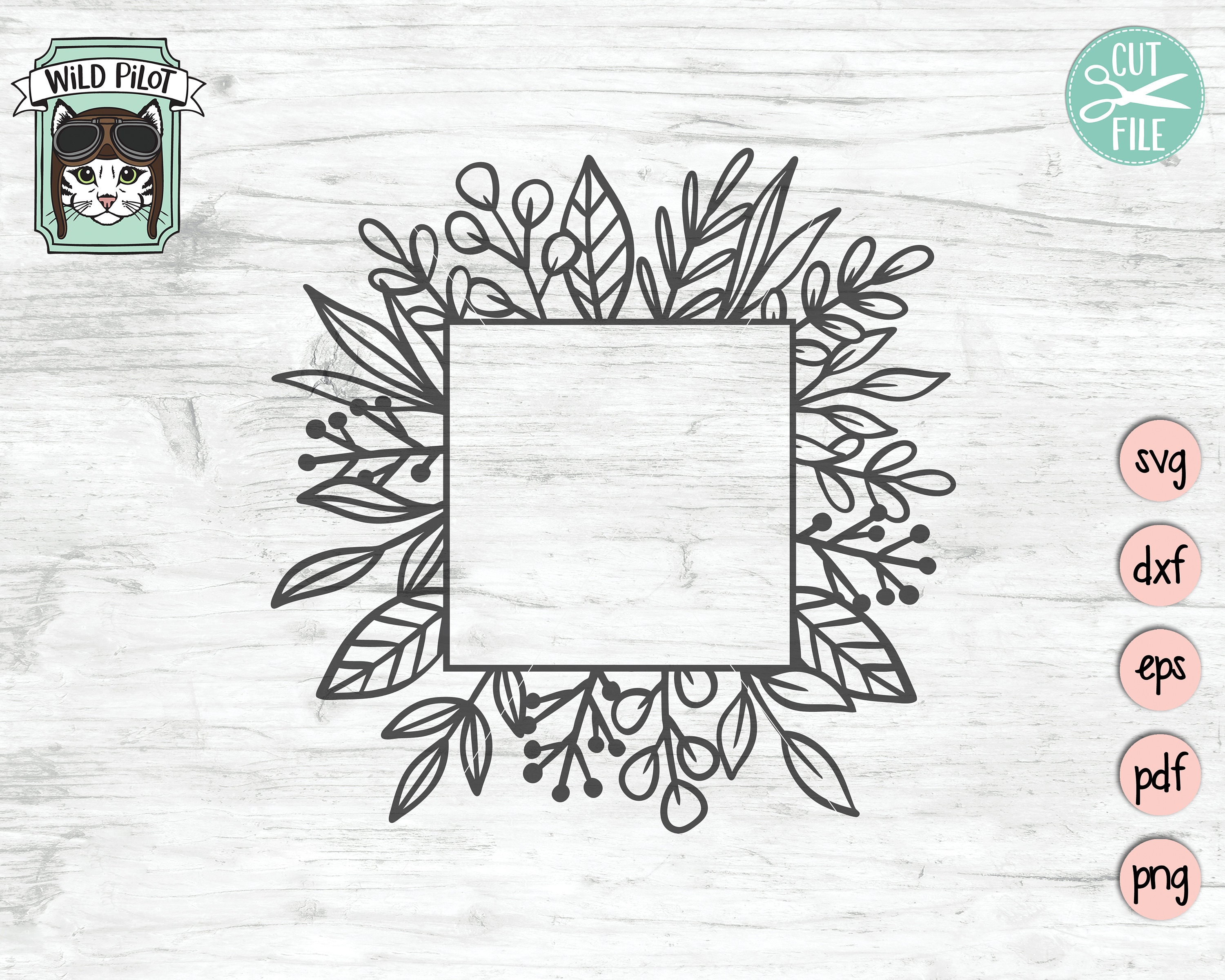 Leaf Frame SVG File, Monogram Frame SVG, Split Frame Svg, Leaf Border ...