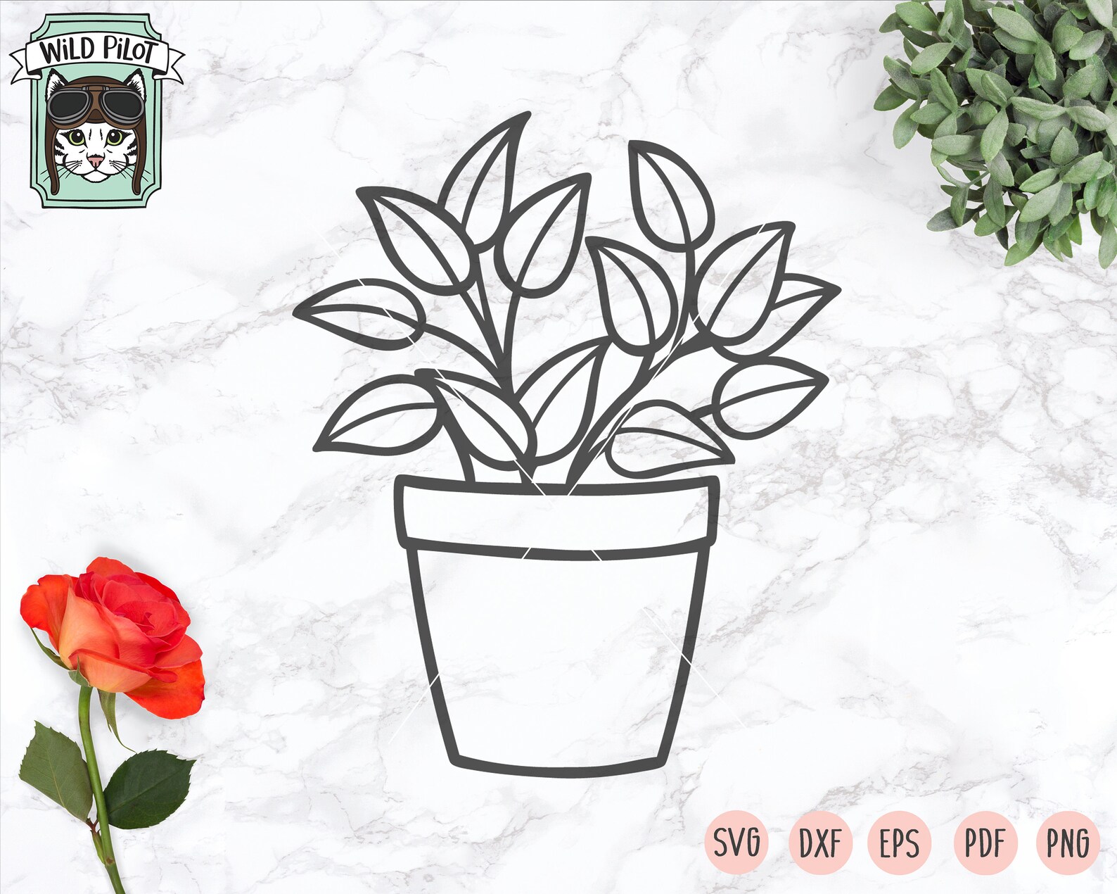 Plants SVG Files, Potted Plants Svg File, Plant Cut File, Planters Clip ...