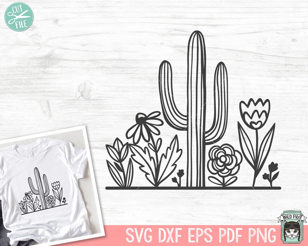 Cactus SVG, Flowers SVG, Floral SVG, Flowers Png, Floral Png, Cactus ...