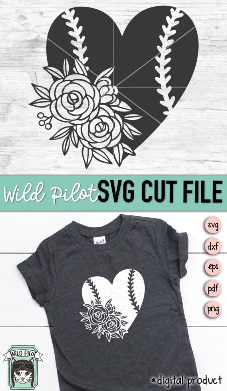 Baseball SVG File Softball Svg Floral Baseball Svg Baseball - Etsy