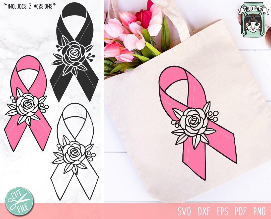Awareness Ribbon Svg File, Awareness Ribbon Cut File, Breast Cancer ...