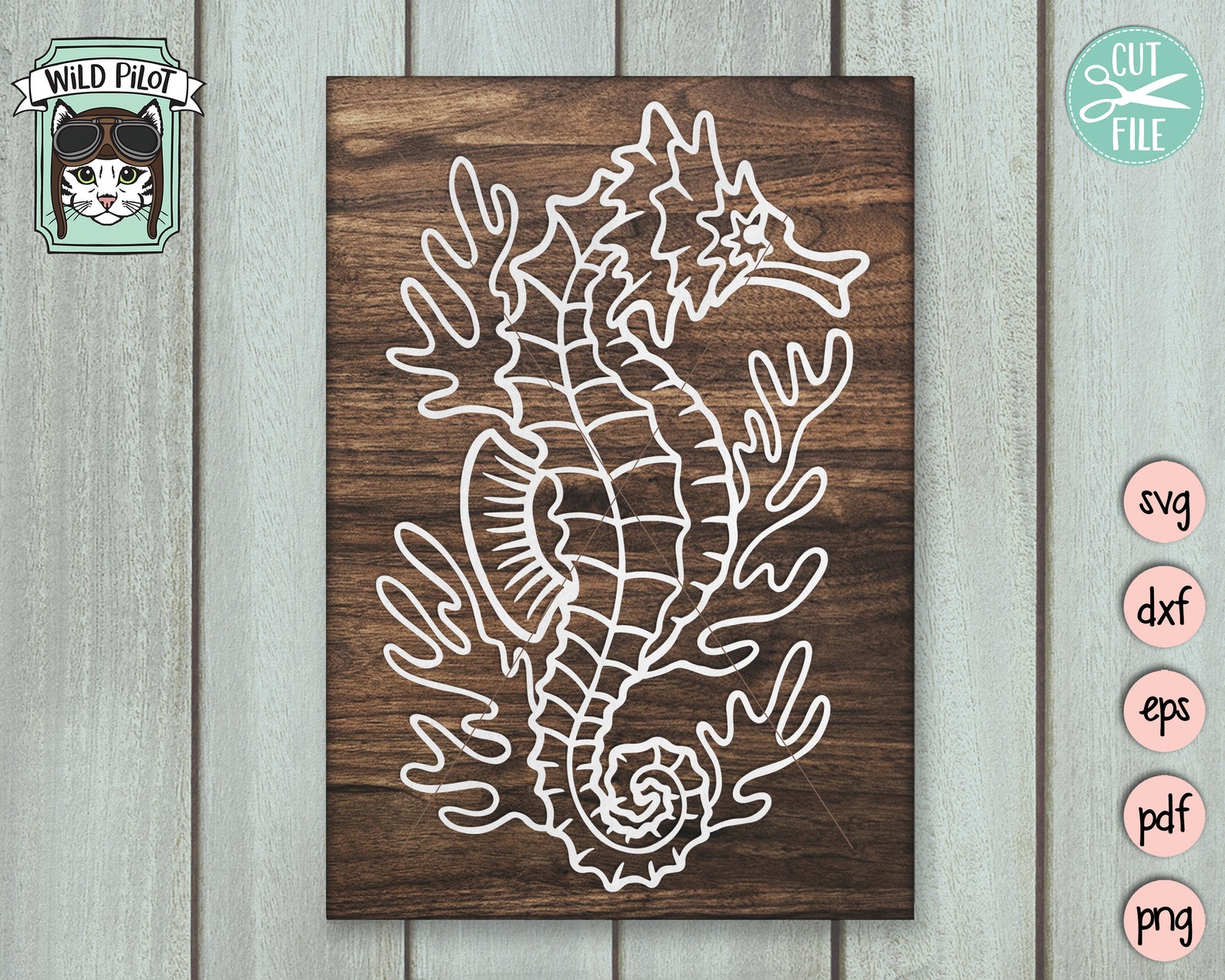 Seahorse SVG File, Seahorse Cut File, Seahorse Coral SVG File, Summer ...