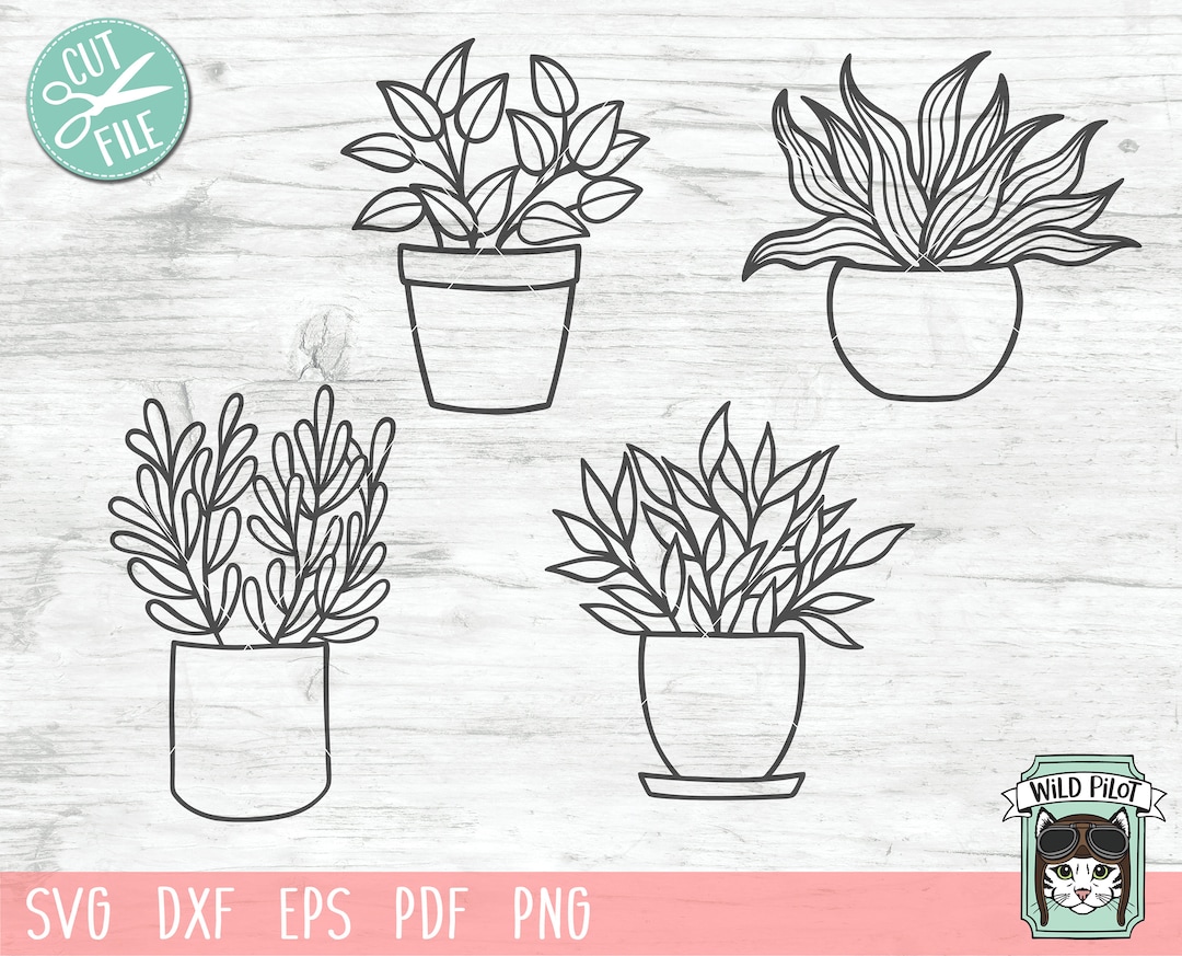 Plants SVG Files, Potted Plants Svg File, Plant Cut File, Planters Clip ...
