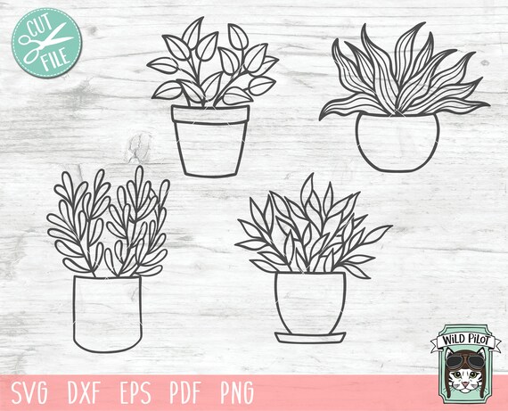 Plants SVG Files Potted Plants Svg File Plant Cut File - Etsy Canada