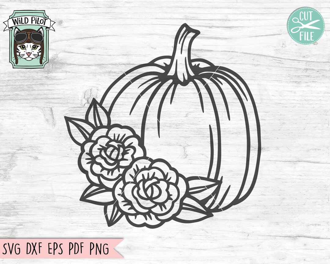 Floral Pumpkin SVG File, Flower Pumpkin Svg, Pumpkin Cut File, Fall ...