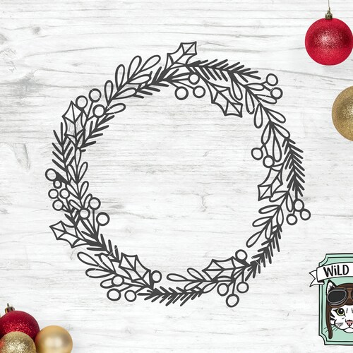 Poinsettia Frame Svg File Christmas Svg Christmas Wreath Cut - Etsy