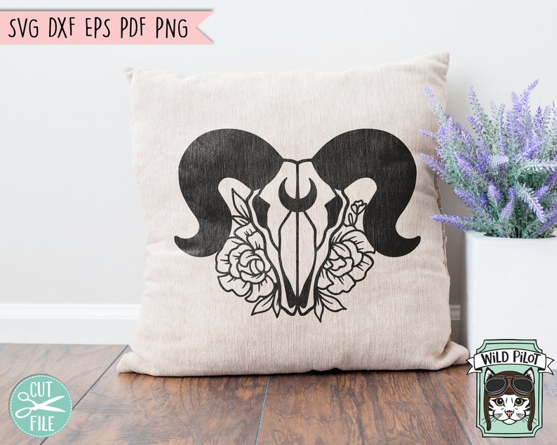 Ram Skull Flowers SVG Ram Skull Floral SVG Ram Skull PNG - Etsy