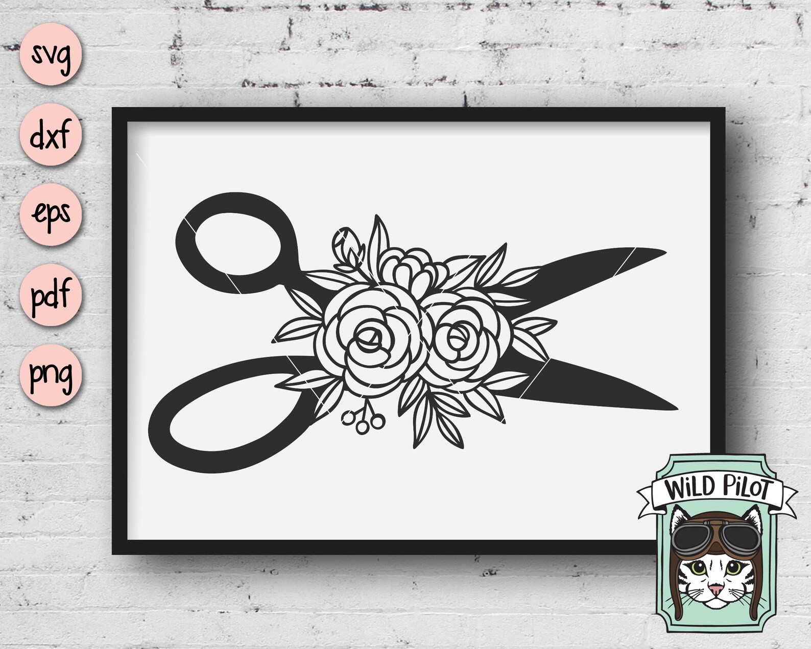 Scissors SVG File, Scissors Cut File, Scissors Floral, Scissor With ...