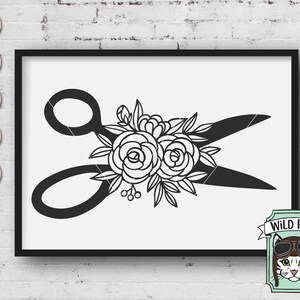Scissors SVG File, Scissors Cut File, Scissors Floral, Scissor With ...